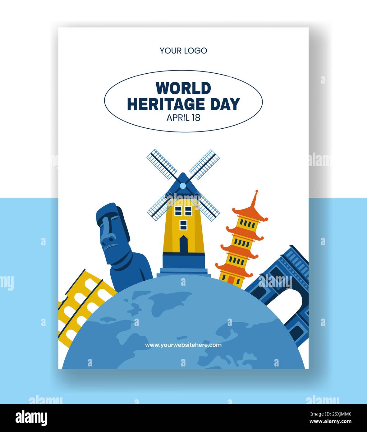 Historical Sites and Landmarks for World Heritage Day Vertical Poster ...