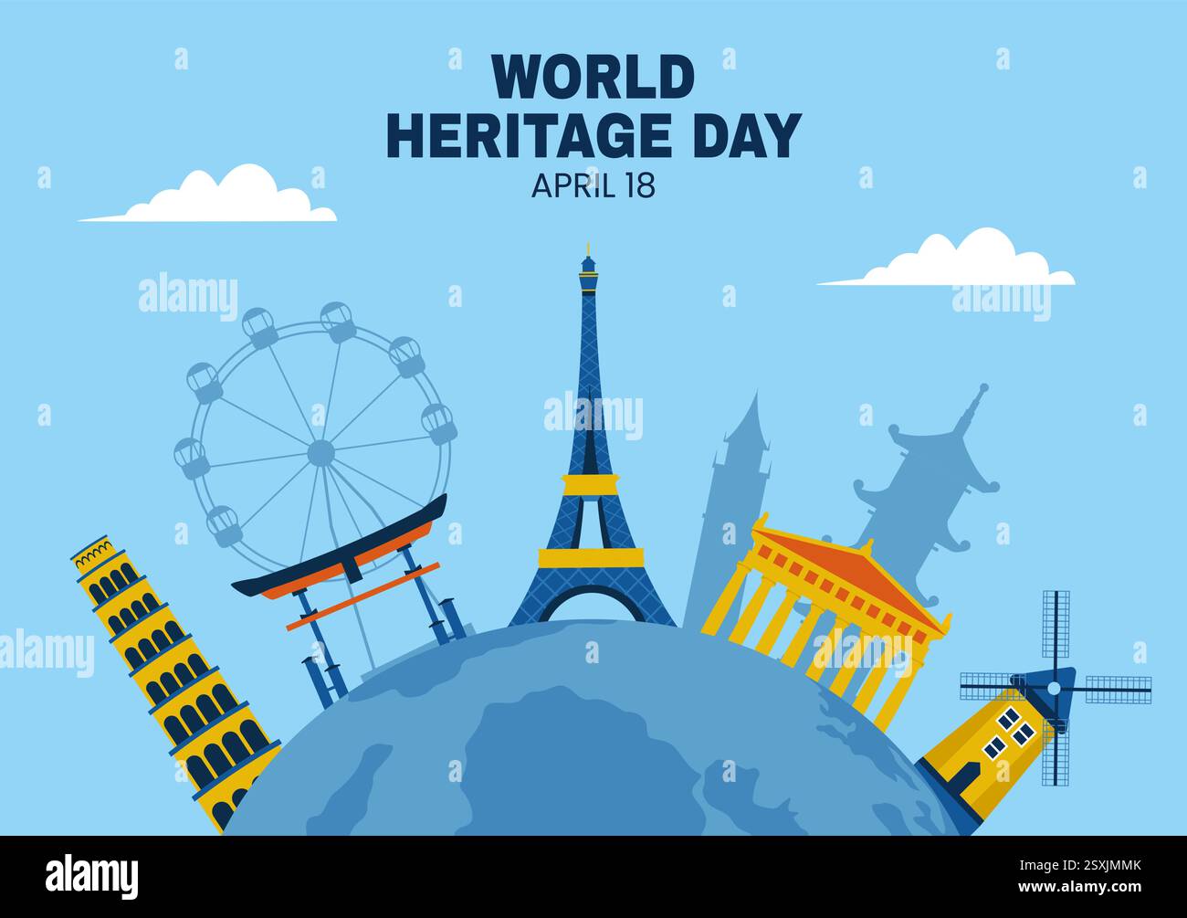 Cultural Heritage Day Celebration Social Media in a Flat Cartoon ...