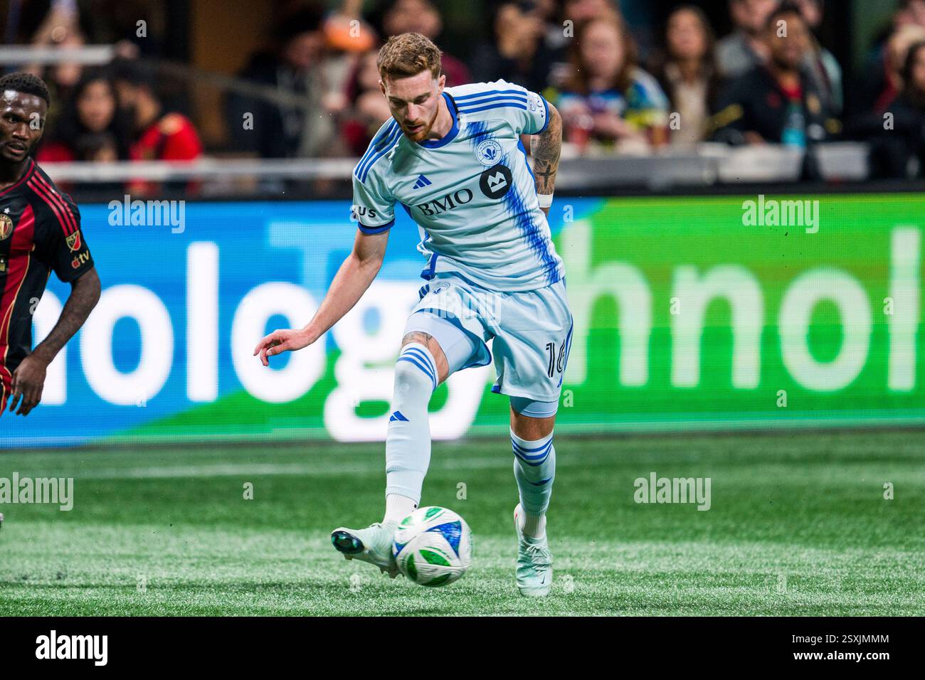 CF Montréal defender Joel Waterman (16) moves the ball during the first ...