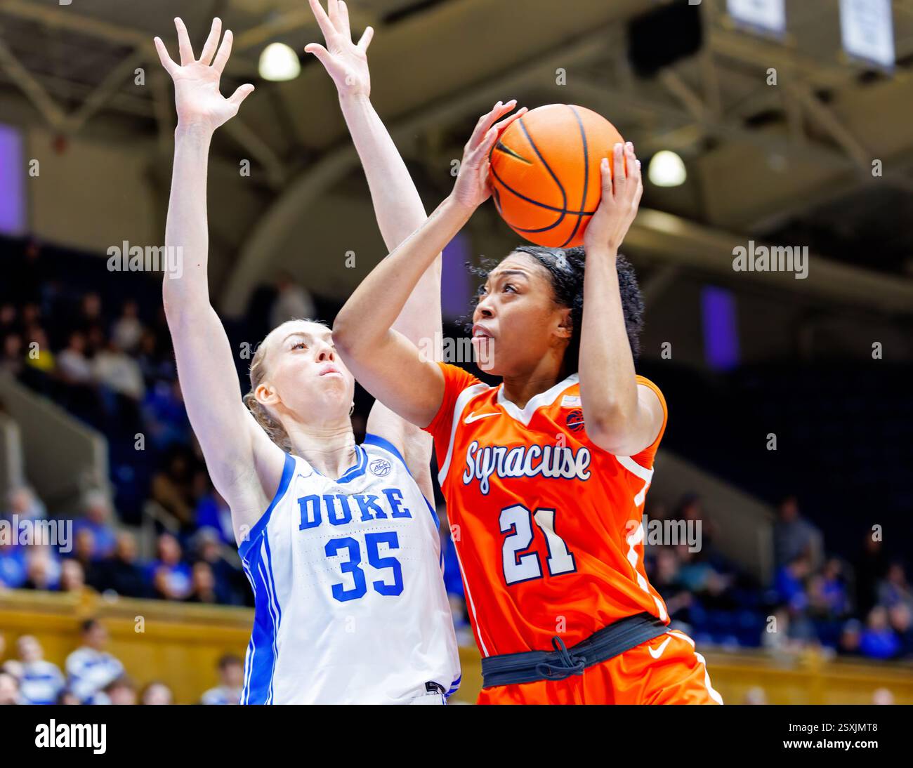 Durham, North Carolina, USA. 23rd Feb, 2025. TOBY FOURNIER (35) guards ...