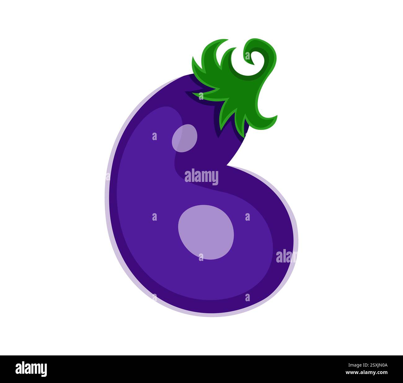 Cartoon farm font of eggplant vegetable for agriculture typeface or ...