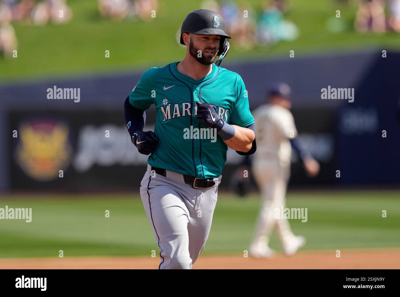 Seattle Mariners Mitch Haniger rounds the bases after hitting a solo ...