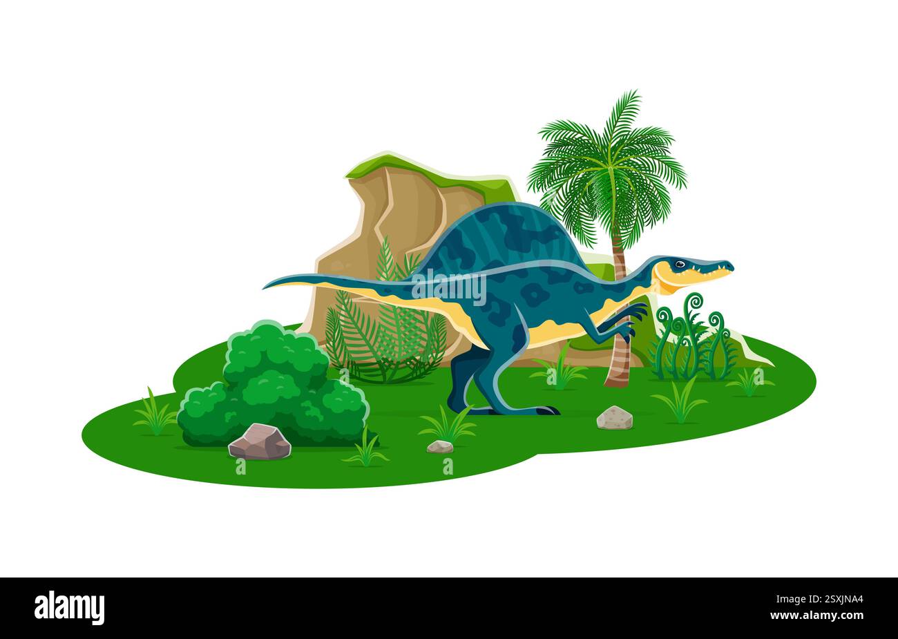 Cartoon oxalaia dinosaur character. Paleontology dinosaur isolated ...