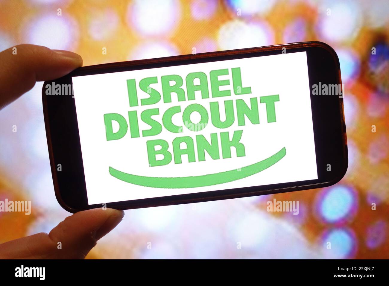 In this photo illustration, the Israel Discount Bank Ltd company logo ...