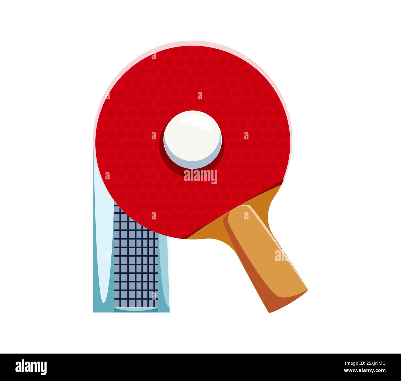 Cartoon letter R as table tennis paddle and ball. Vector sport font ...