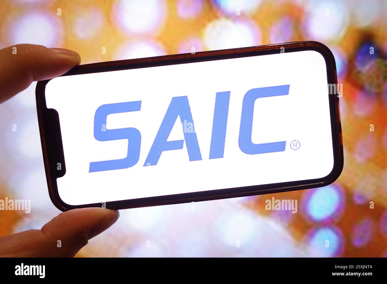 Poland. 22nd Feb, 2025. In this photo illustration, the SAIC company ...