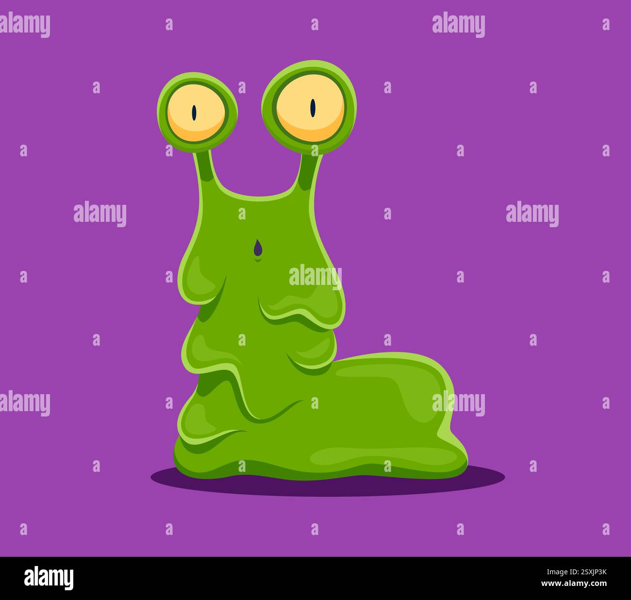 Halloween font letter L bizarre monster character. Crazy horror slime ...