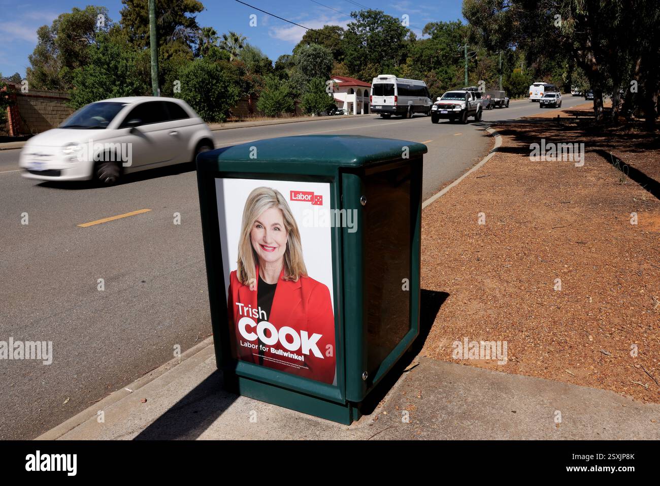 Perth, Australia. 17th Feb, 2025. A campain poster for Trish Cook, the ...