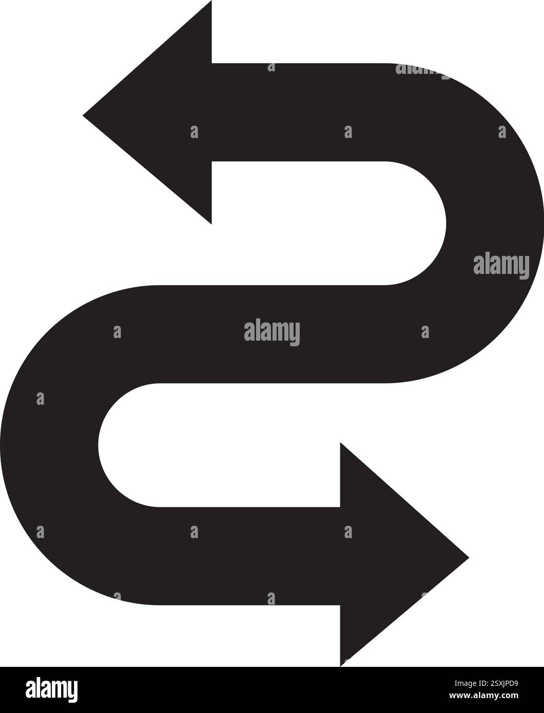 Double Ended Arrow Curved Path Icon Stock Vector Image & Art - Alamy