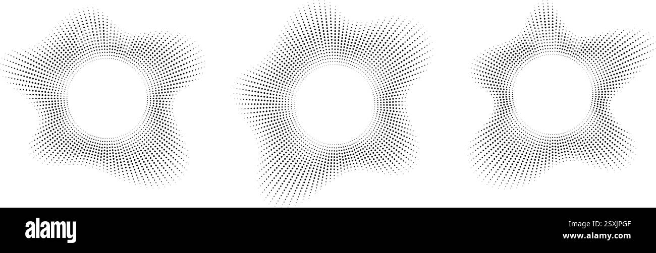 Sound wave, circular equalizer icons, round music soundwave shape ...