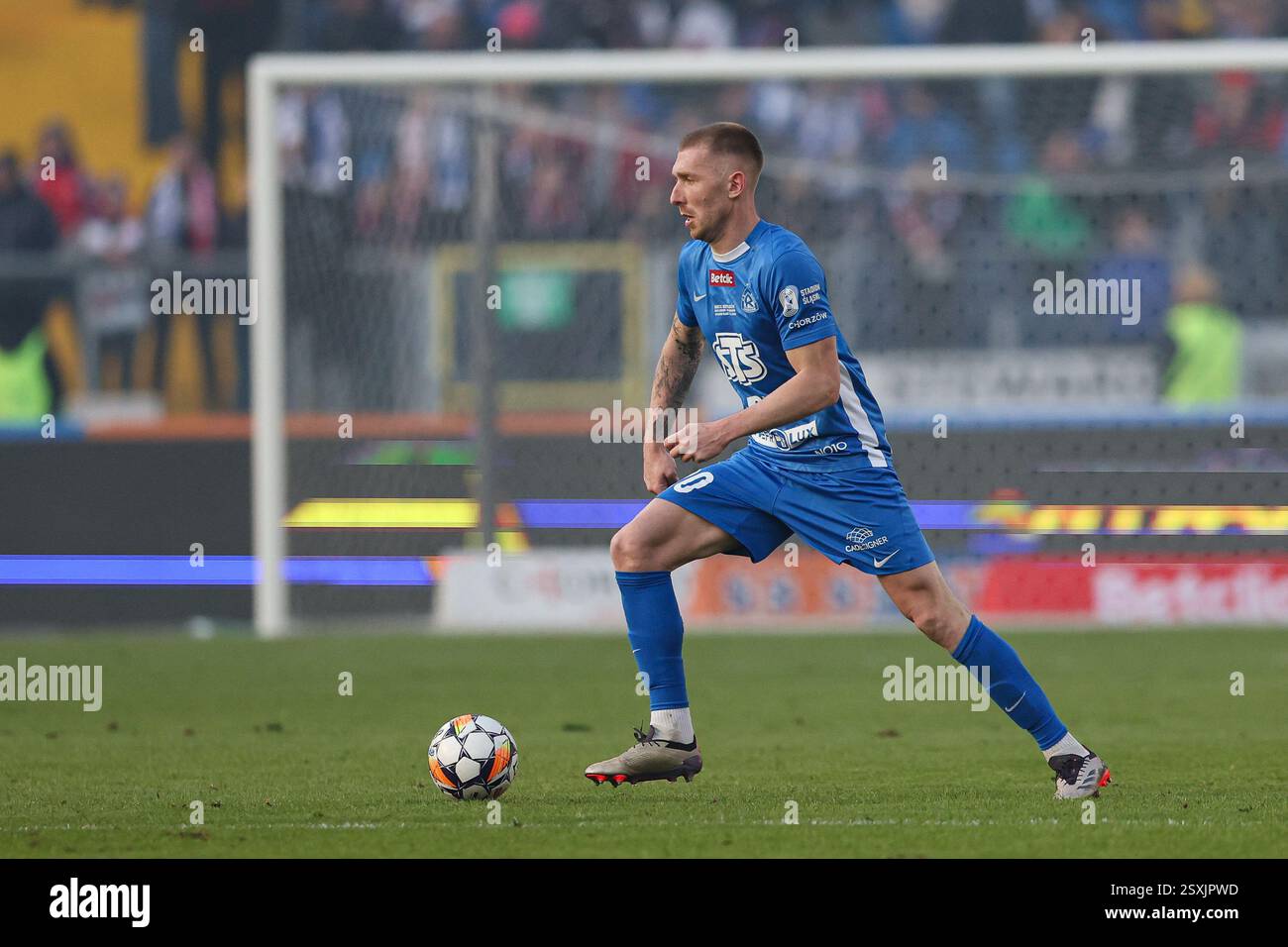 Chorzow, Poland. 22nd Feb, 2025. Szymon Szymanski of Ruch Chorzow seen in action during BETCLIC ...