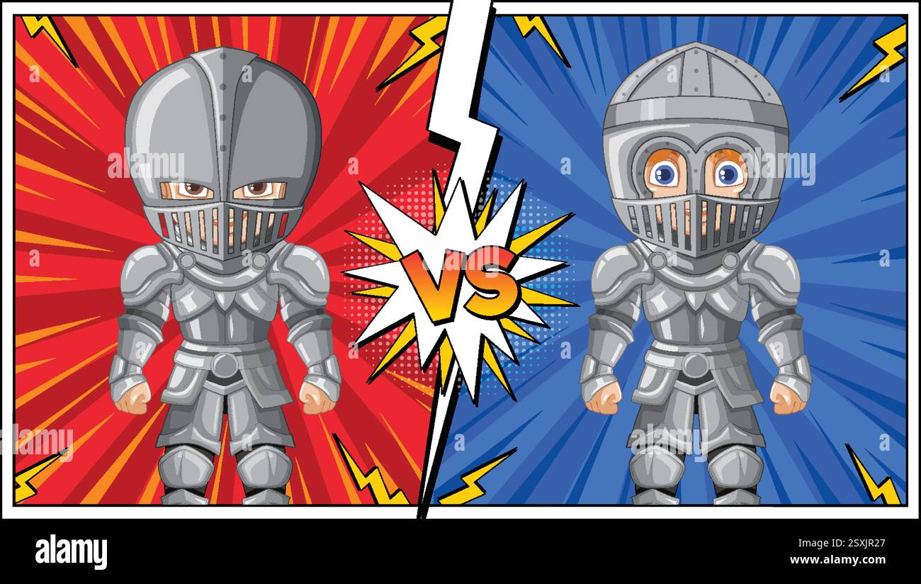 Duel of knights Stock Vector Images - Alamy
