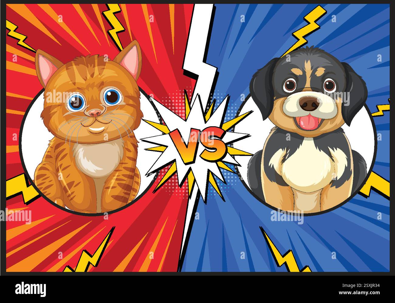 Cute red playful cat Stock Vector Images - Alamy