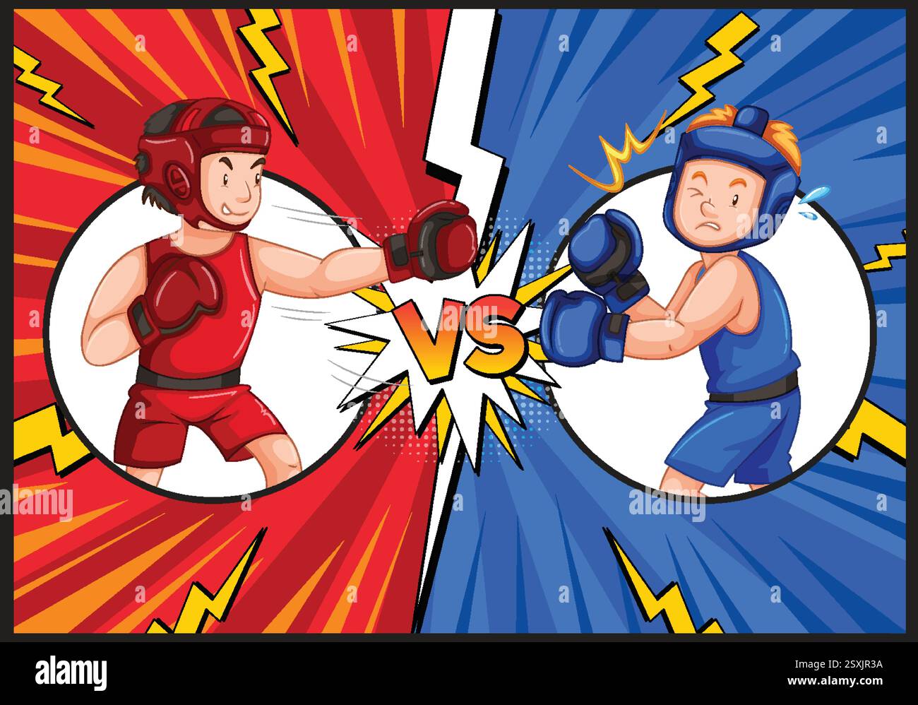 Two boxers face off in a dynamic illustration Stock Vector Image & Art ...