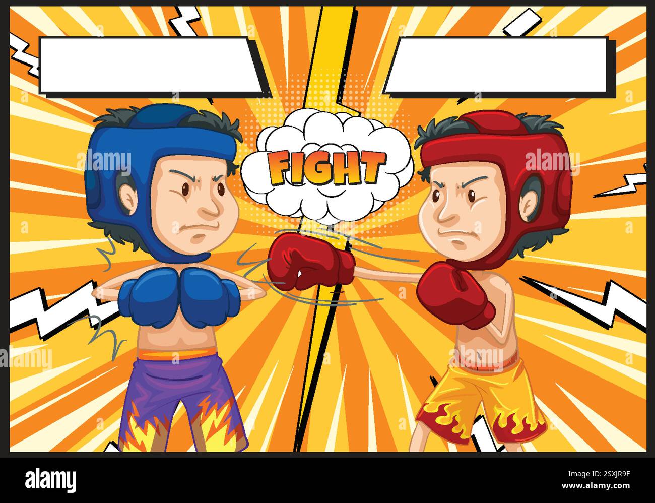 Two cartoon boxers facing off in a ring Stock Vector Image & Art - Alamy