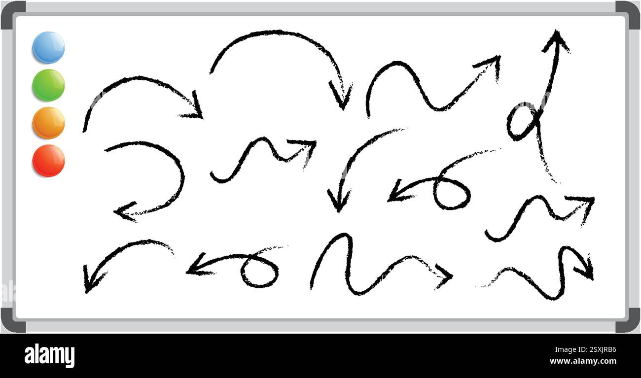 Various arrow styles on a whiteboard background Stock Vector Image ...
