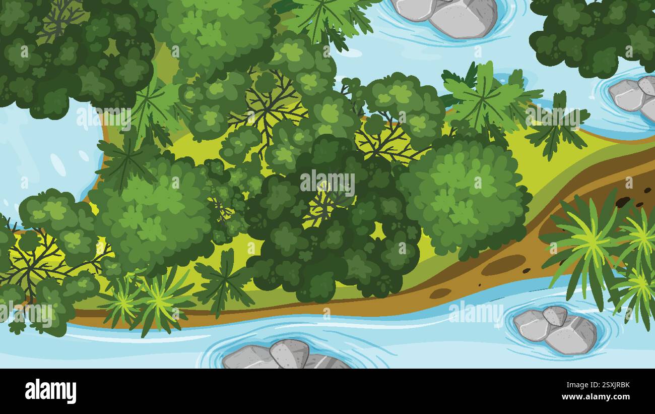 Scenic riverbank view Stock Vector Images - Alamy