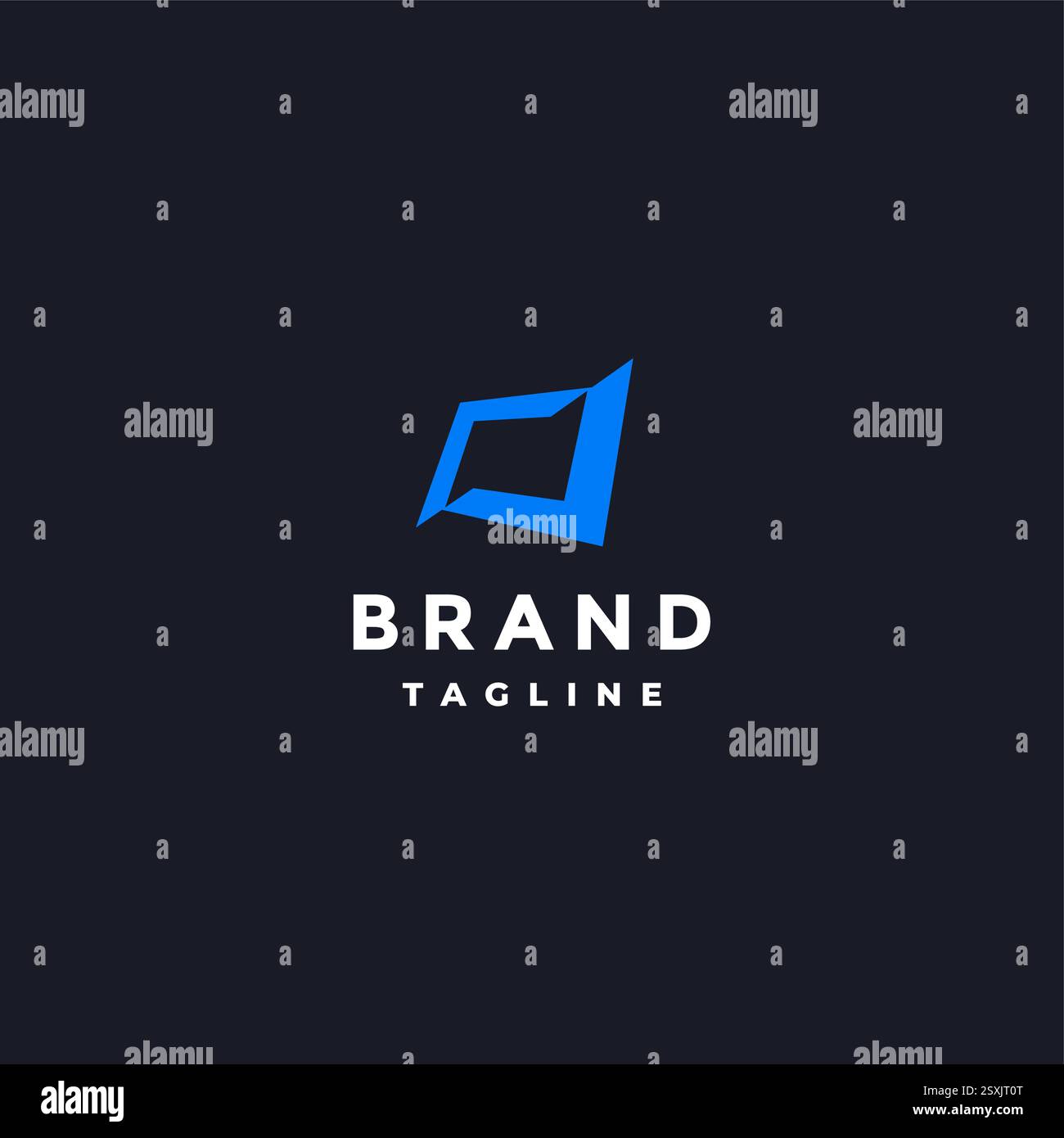 Simple Split Screen Technology Logo Design. Separate Top Bottom Corner ...