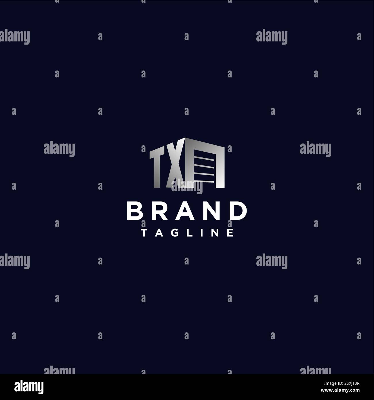Initials TX Next to Storage Door Icon Design. Storage Garage Door With ...
