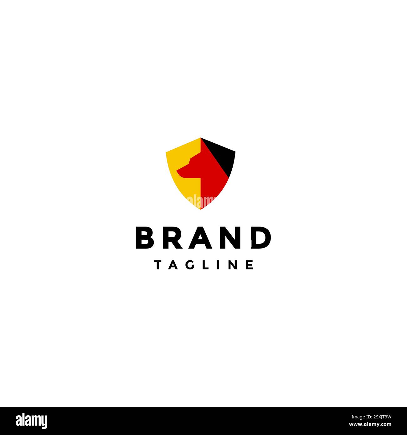 Guard Dog Shield Icon Logo Design. Brave German Shepherd Dog Silhouette ...