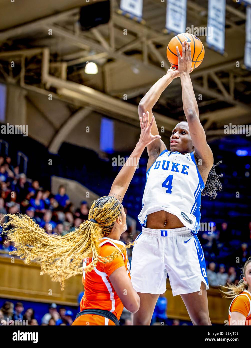 Durham, North Carolina, USA. 23rd Feb, 2025. JADYN DONOVAN (4) Jumpshot ...