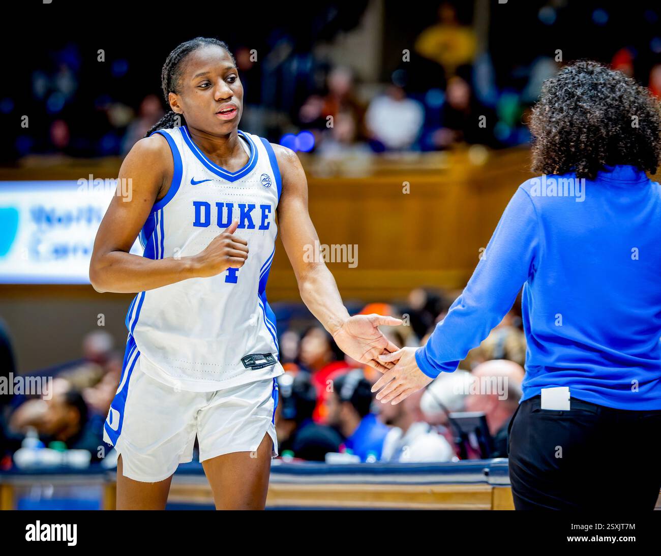 Durham, North Carolina, USA. 23rd Feb, 2025. JADYN DONOVAN (4) coming ...