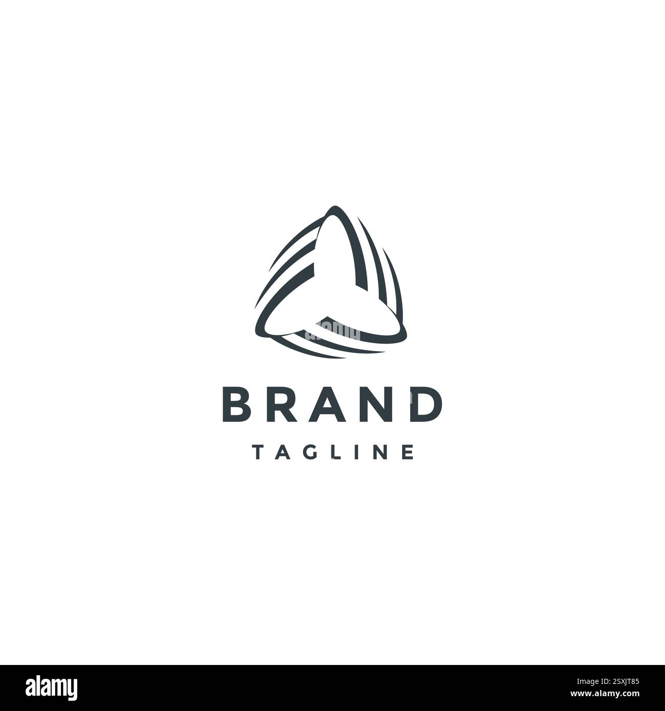 Minimalist Swirling Triangle Lines Logo Design. Minimalist Lines Swirling Form Triangle Pattern ...