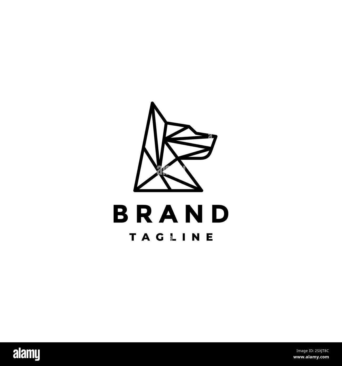 Simple Dog Mosaic Fragments Logo Design. Silhouette Dogs Head from ...