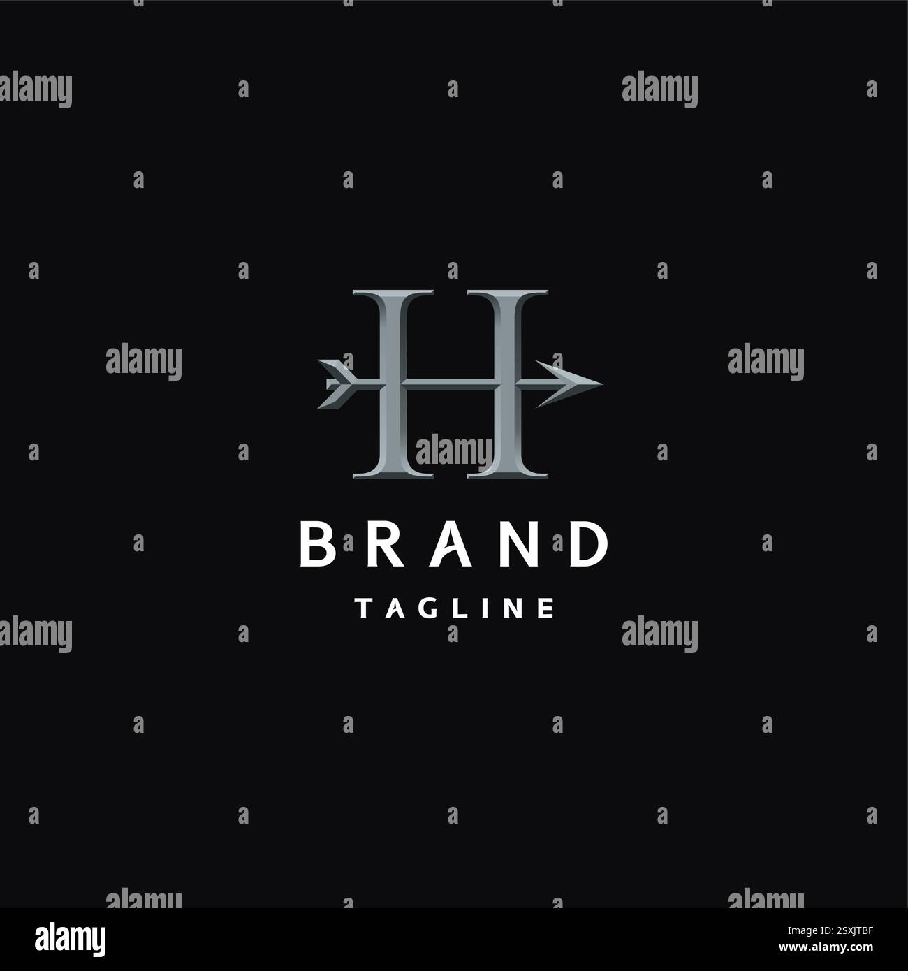 Arrow Through Initial Letter H Logo Design. Initial Letter H With Arrow ...