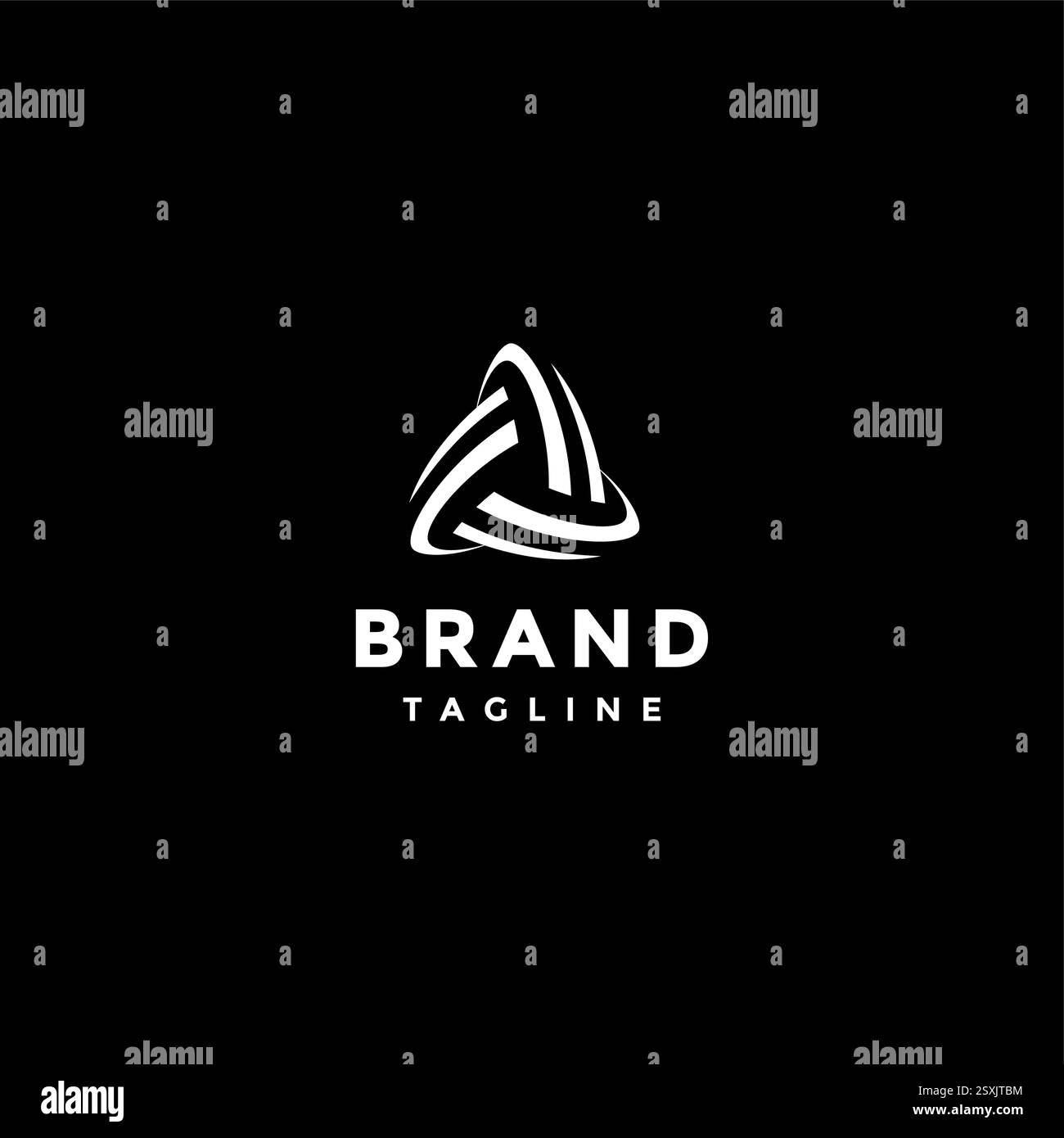 Simple Converging Triangle Lines Logo Design. Minimalist Triangle Unity Stripes Logo Design ...