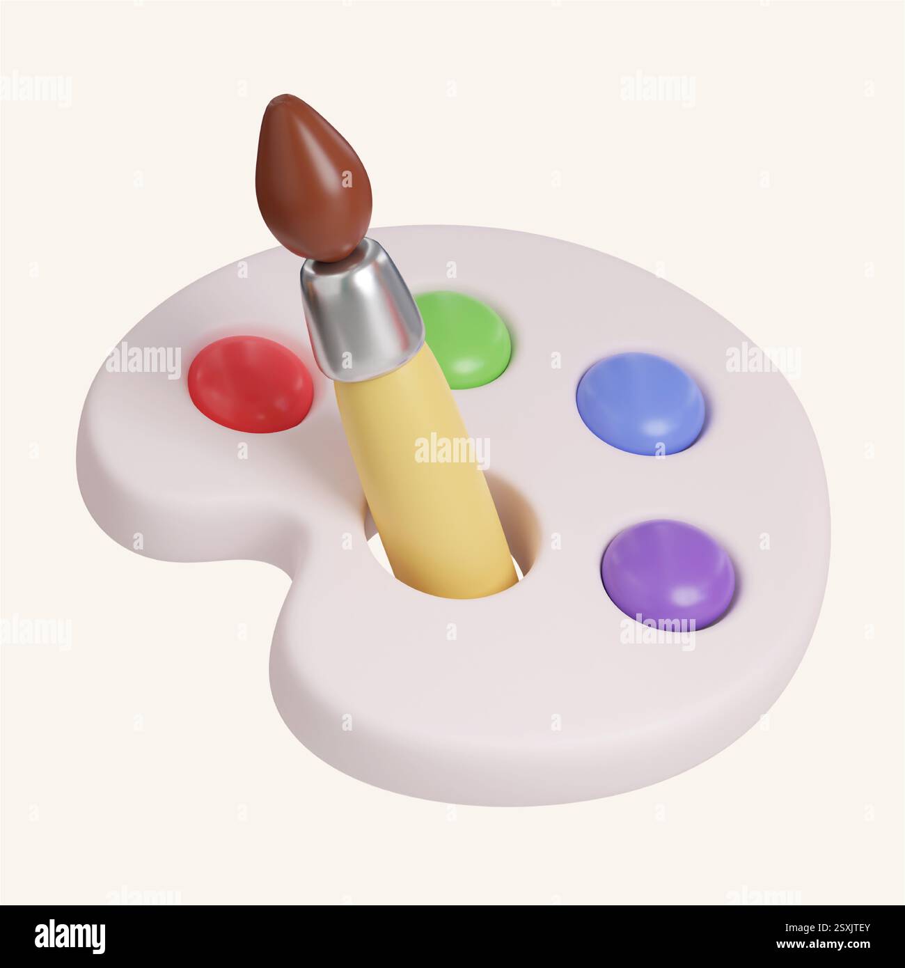 color palette and paintbrush icons. minimal 3D Illustration School ...