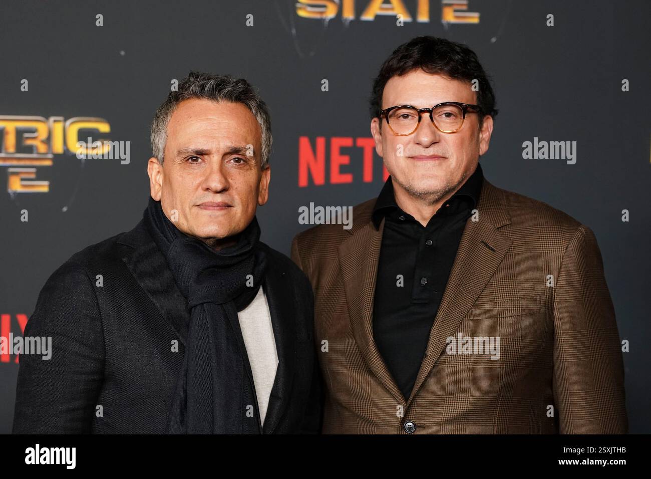 Joe Russo, left, and Anthony Russo arrive at the premiere of "The ...
