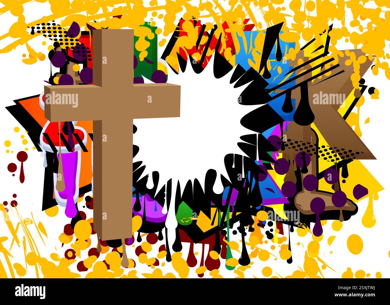 Graffiti religious cross christianity hi-res stock photography and ...