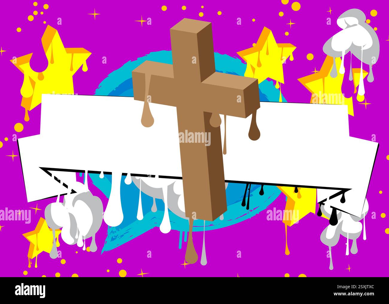 Graffiti religious cross christianity hi-res stock photography and ...