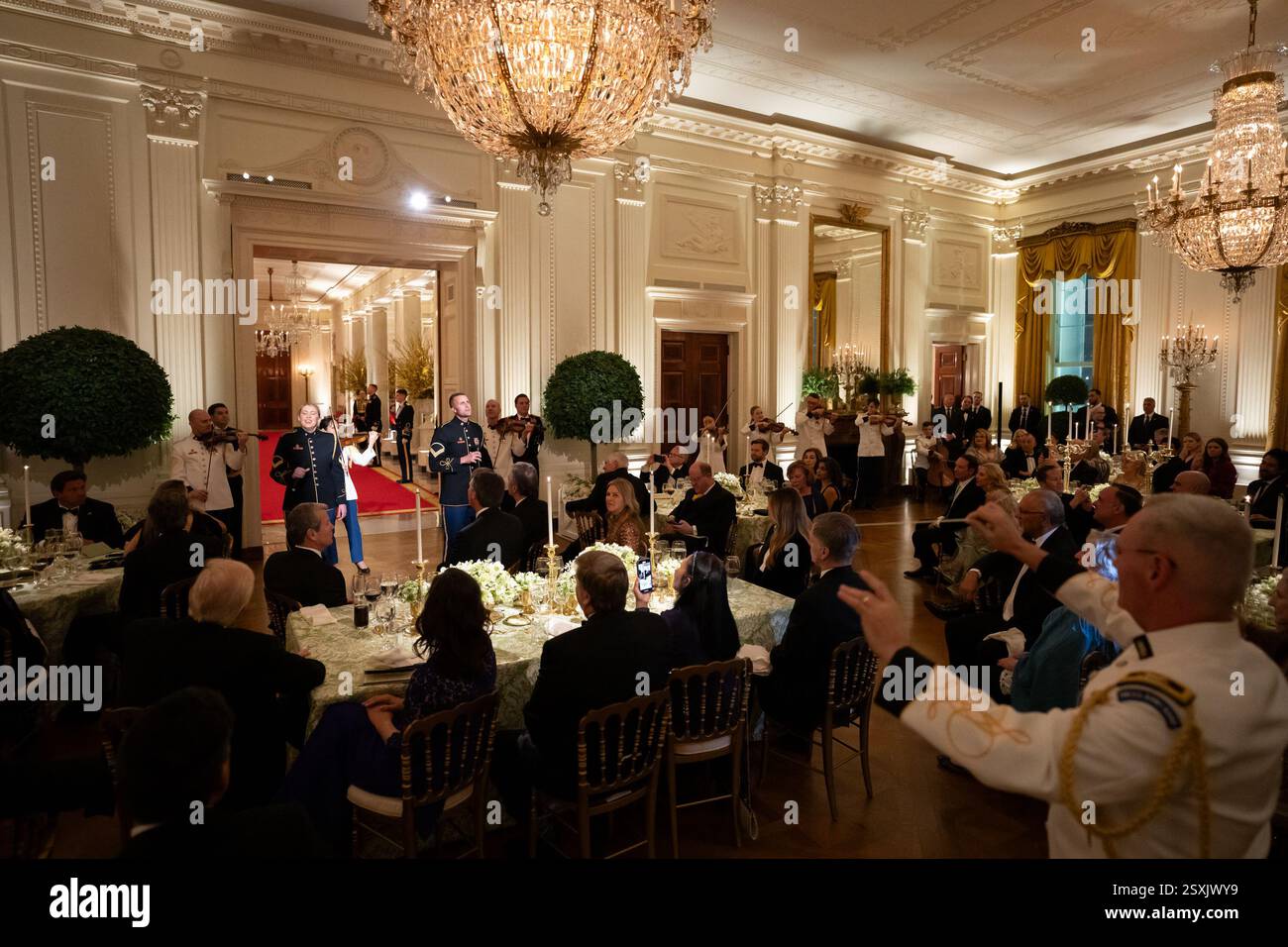 The United States Army Chorus and Strings performs for President Donald ...