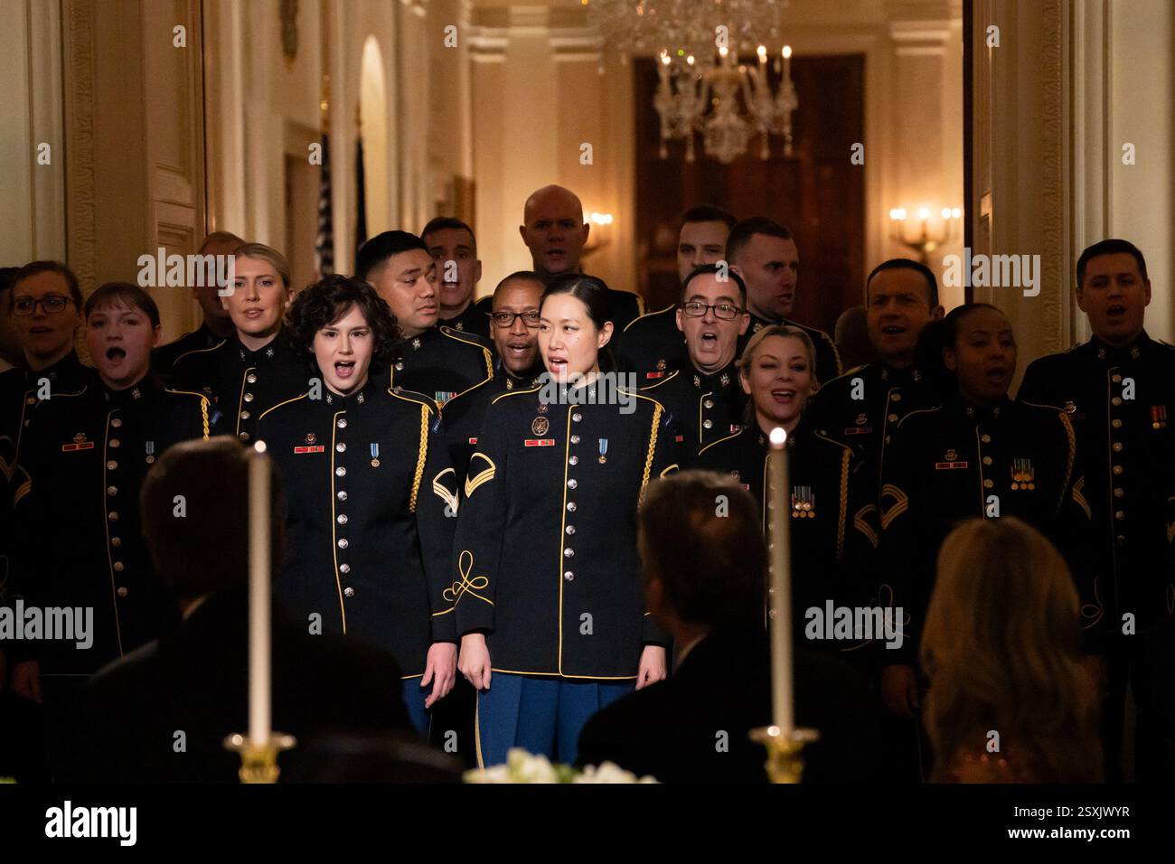 The United States Army Chorus and Strings performs for President Donald ...