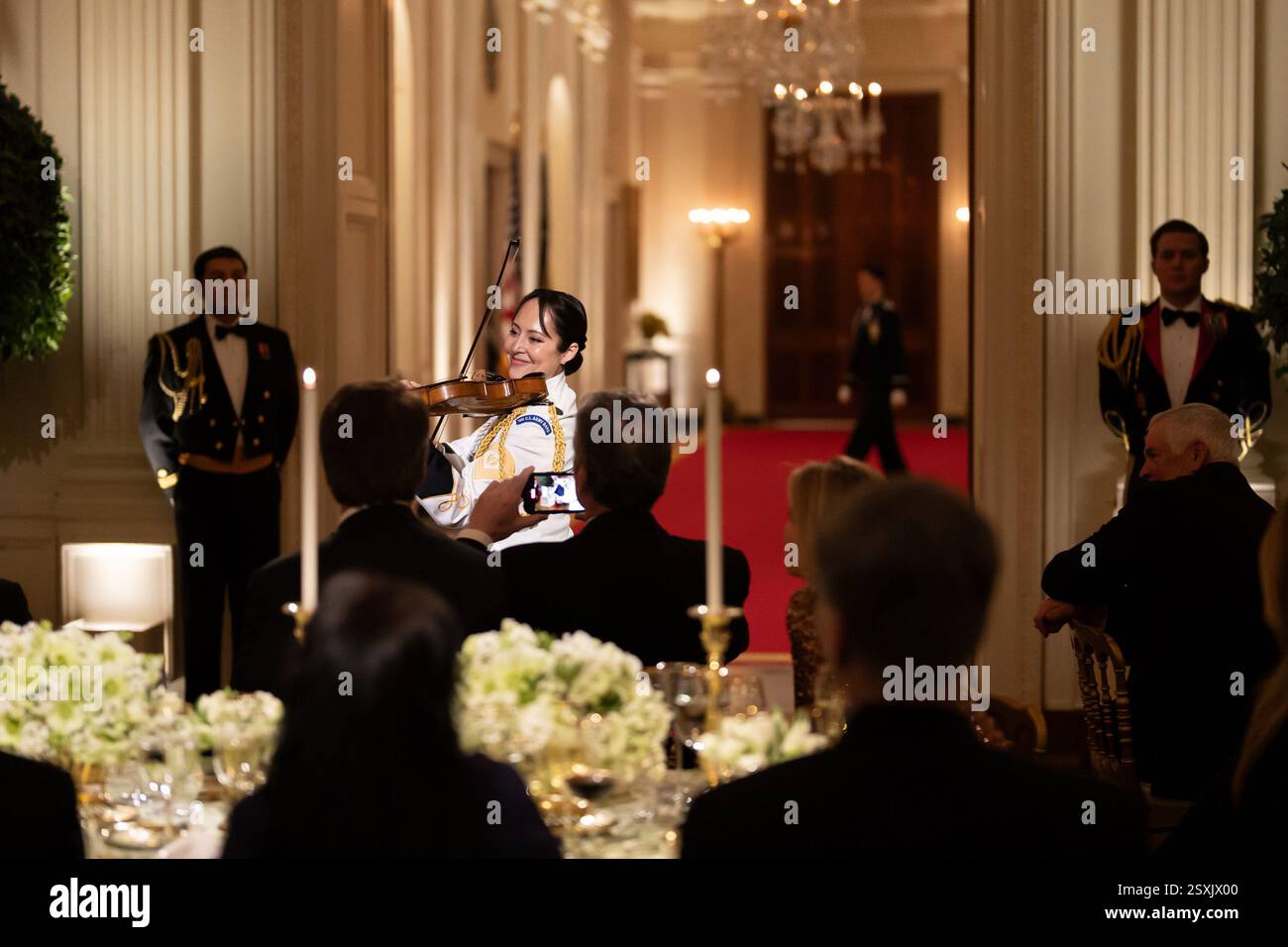 The United States Army Chorus and Strings performs for President Donald ...