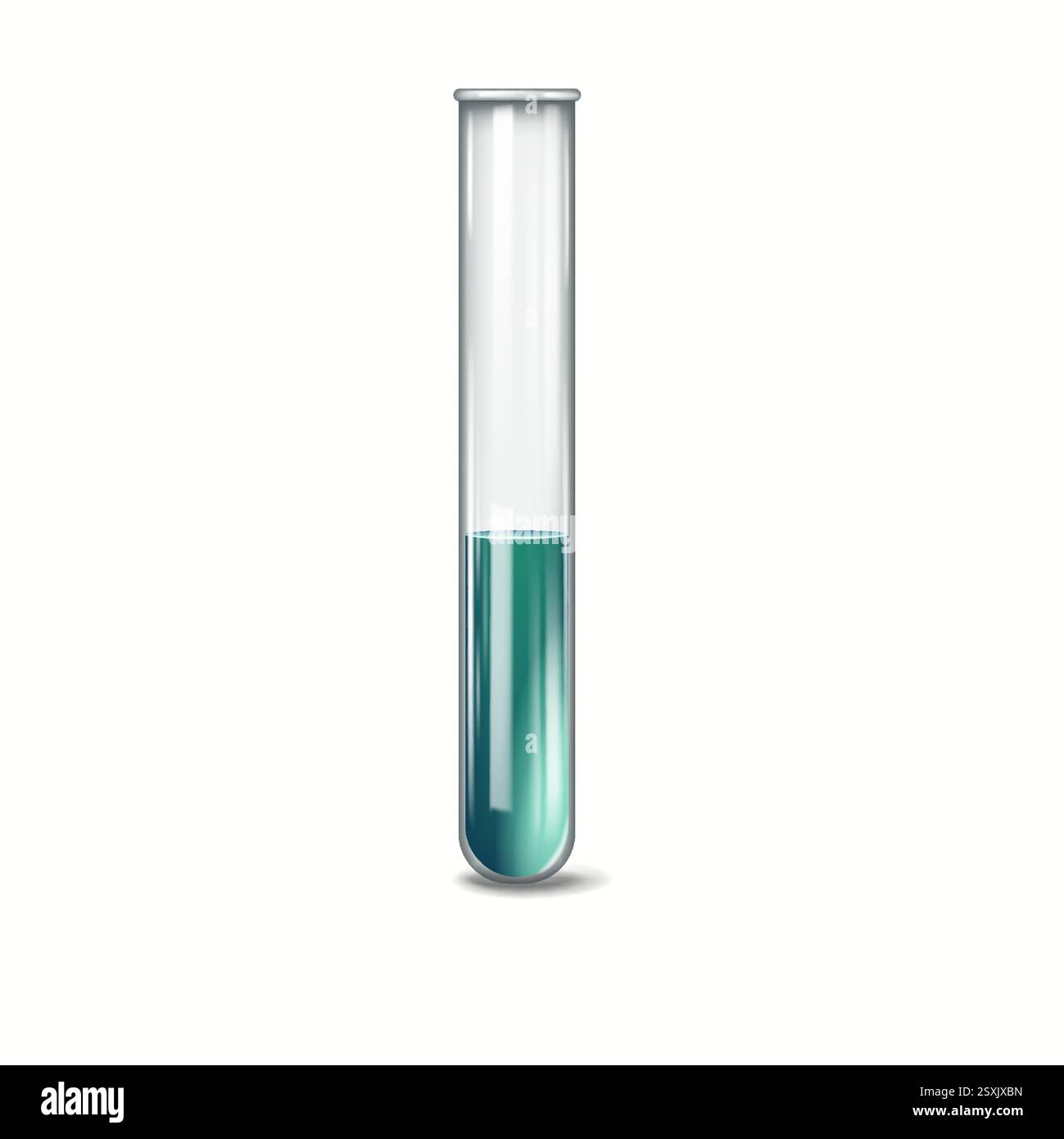 Illustration of a transparent laboratory test tube containing green ...