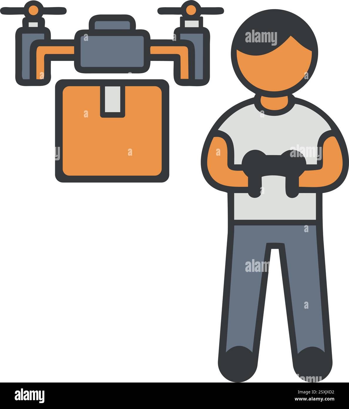 Drone delivery pilot in action icon Stock Vector Image & Art - Alamy
