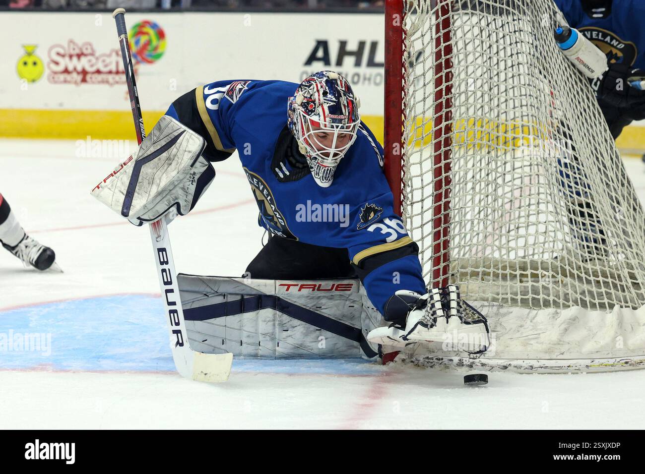 CLEVELAND, OH - FEBRUARY 24: Cleveland Monsters goaltender Zach ...