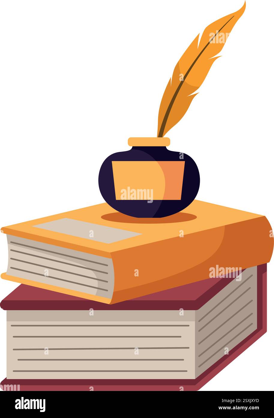 poem books stack with quill pen icon Stock Vector Image & Art - Alamy