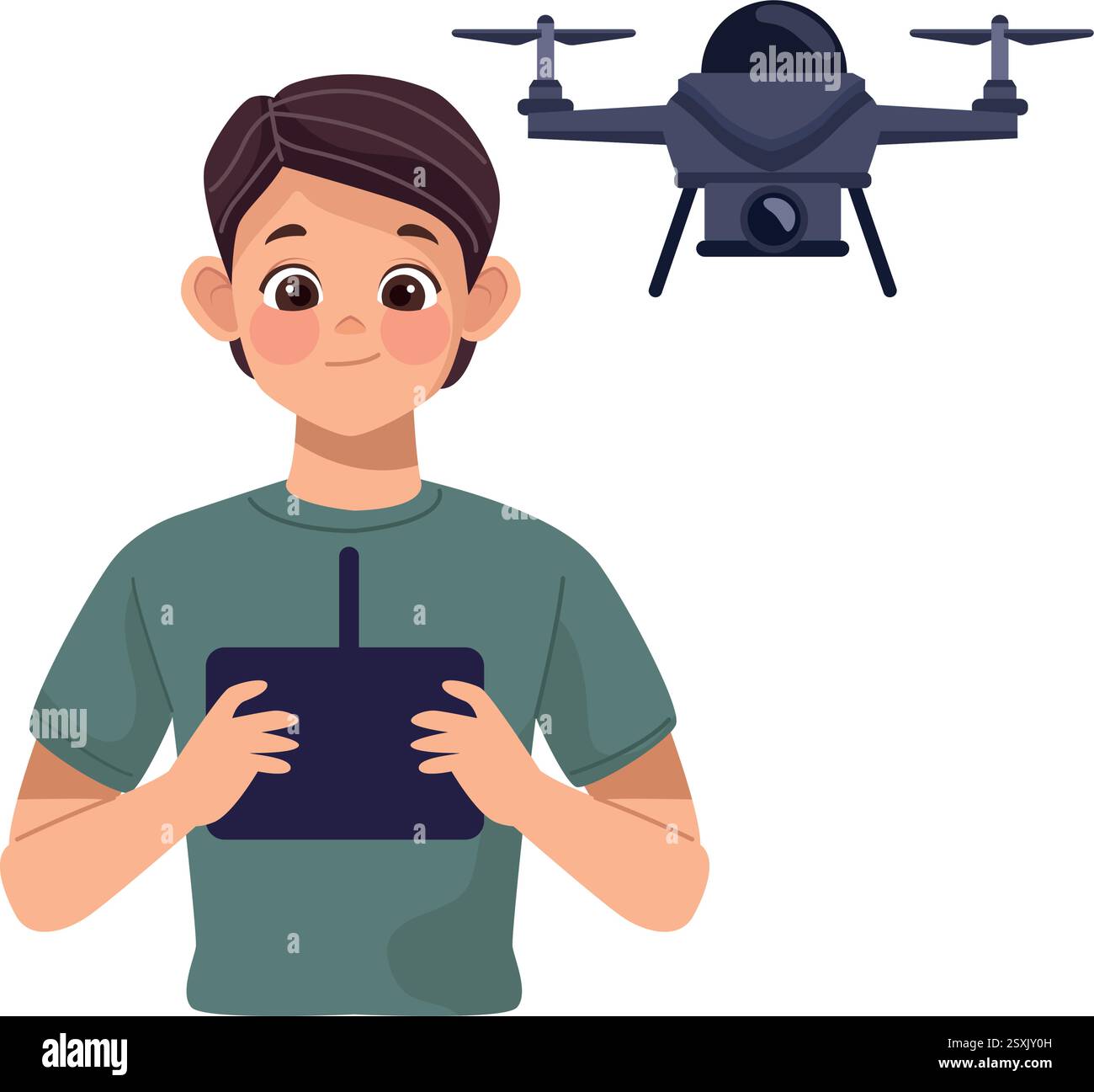 Drone pilot with flying drone pilot, drone, pilot, icon Stock Vector ...