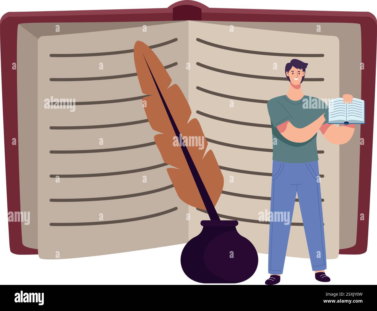poem book classic with quill pen icon Stock Vector Image & Art - Alamy