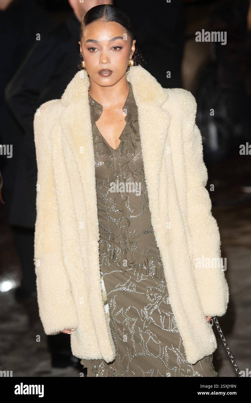 London, UK. 24 Feb, 2025. Pictured: Jasmine Jobson attends Burberry's ...