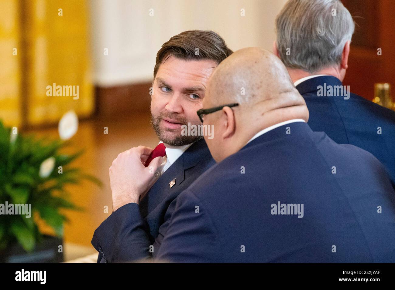 WASHINGTON – Feb. 24, 2025: Vice President JD Vance speaks with Steven ...