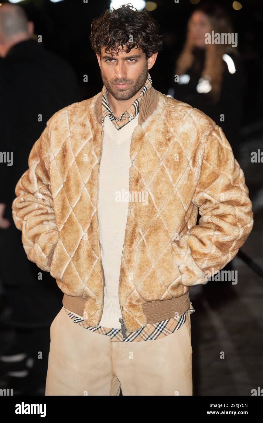 London, UK. 24 Feb, 2025. Pictured: Andrew Georgiades attends Burberry ...