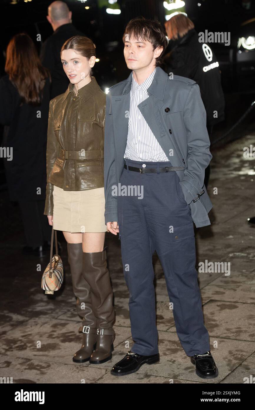 London, UK. 24 Feb, 2025. Pictured: Natalie Dyer and Charlie Heaton ...