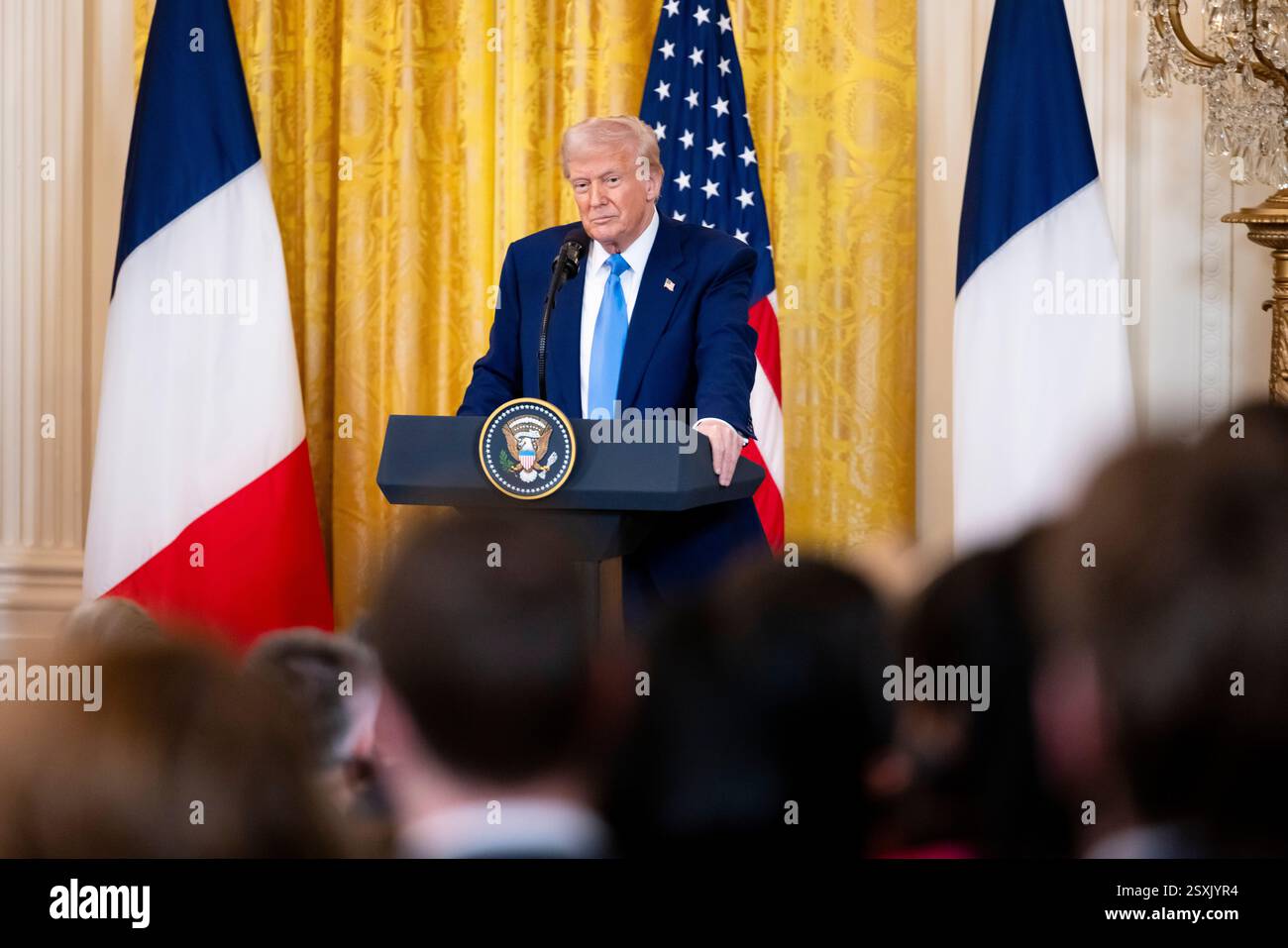 WASHINGTON – Feb. 24, 2025: U.S. President Donald Trump and French ...