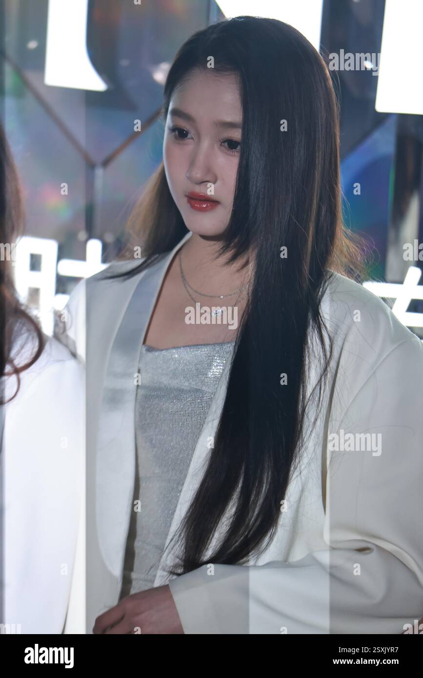 Chinese actress and singer Guan Xiaotong attends an activity in ...