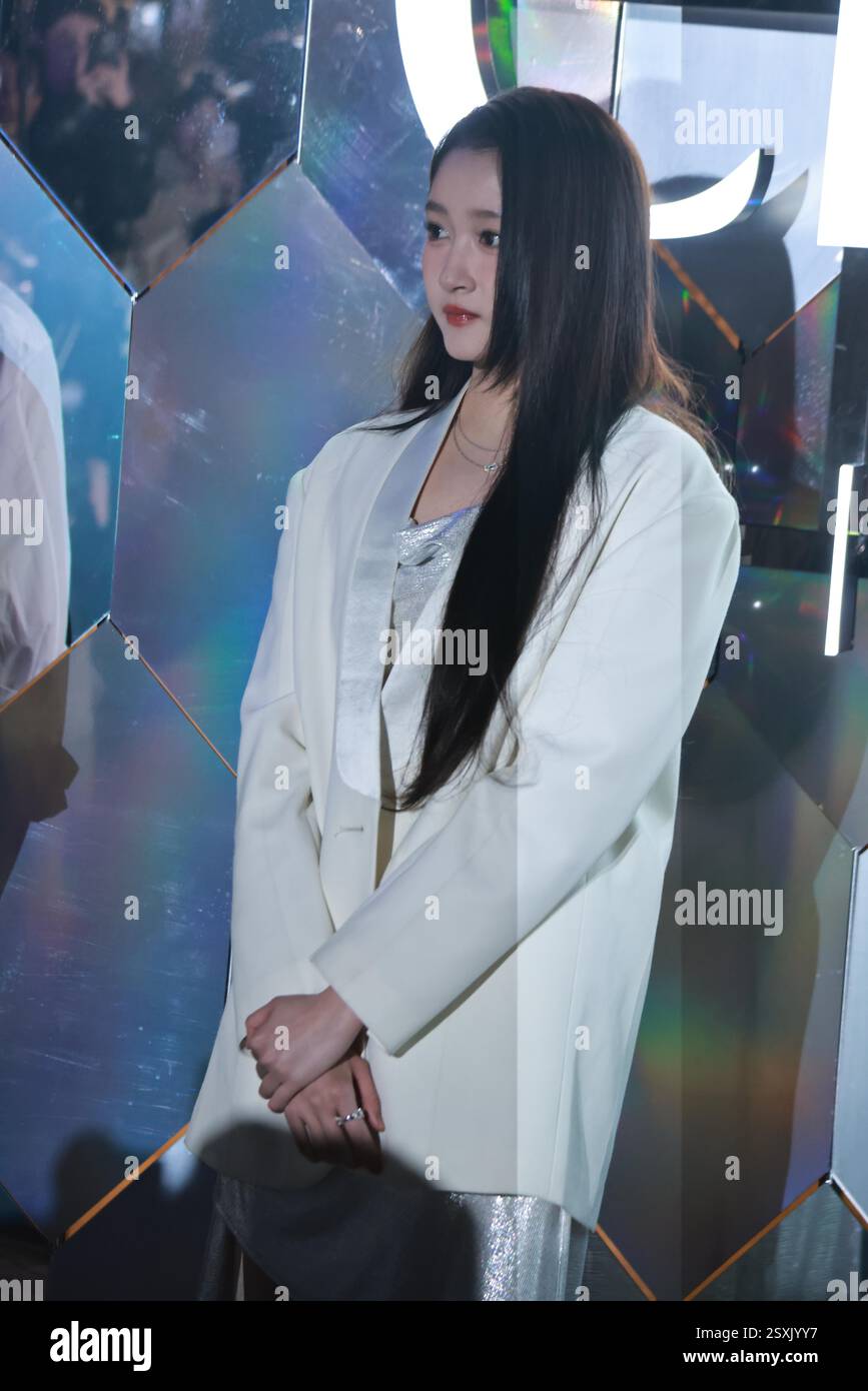 Chinese actress and singer Guan Xiaotong attends an activity in ...